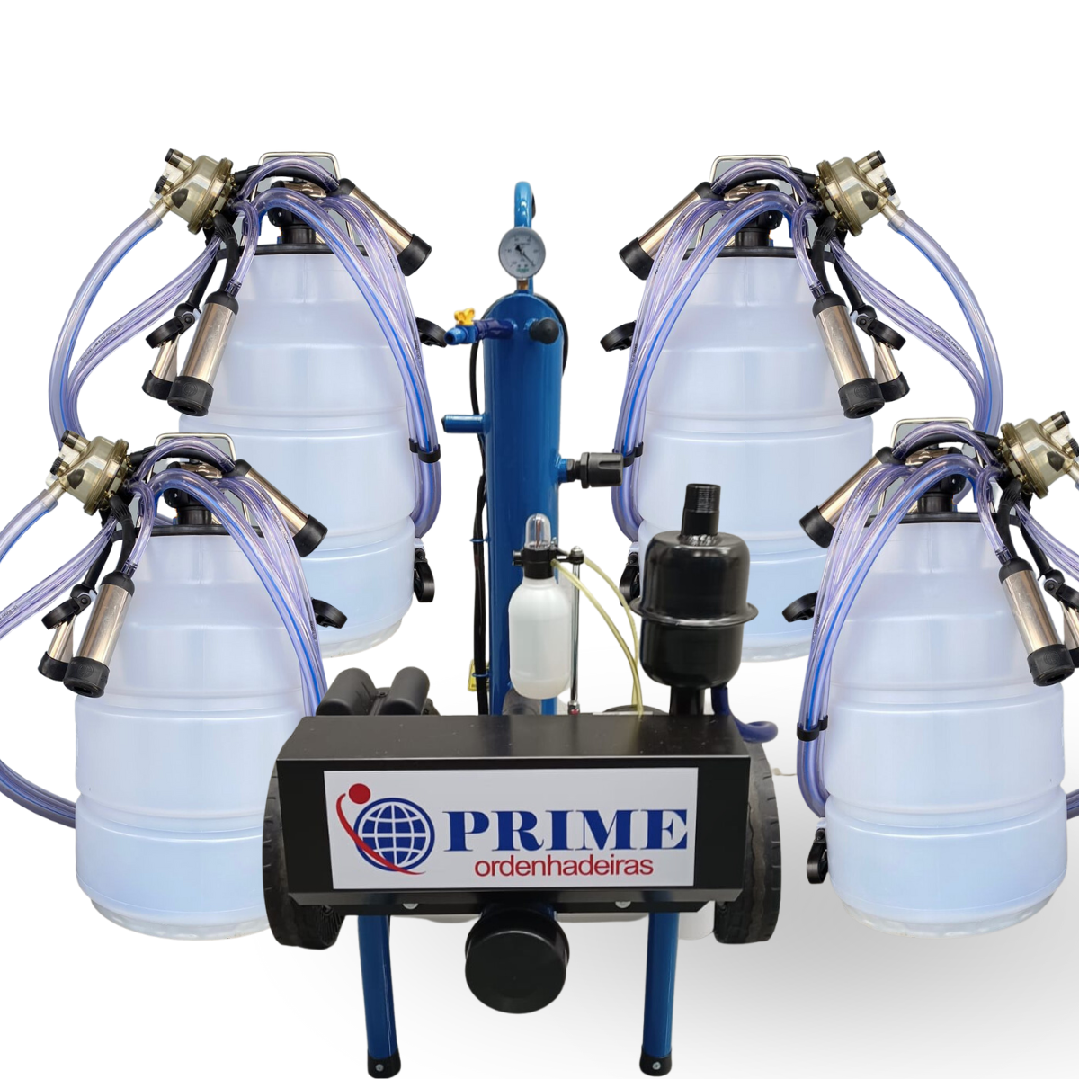 Ordenhadeira Móvel Prime Bomba De Vácuo 450 Com 4 Conjuntos Completos